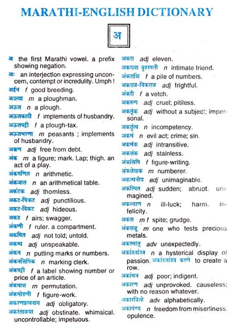 Sahnis Marathi English Dictionary Detailed Dictionary Of Old And New