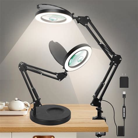 Magnifying Glass With Light 5x And 10x Magnifying Lamp 2 In 1
