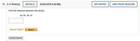 Solved Find The Distance Between The Points Chegg