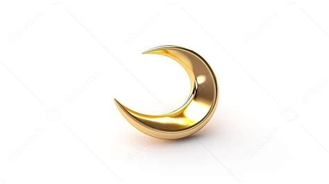 무료 3d 황금 초승달 요소 완벽한 Eid 라마단 기호 흰색 절연 Ppt 배경 Slidesdocs