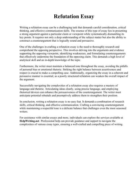 Refutation Essaypdf