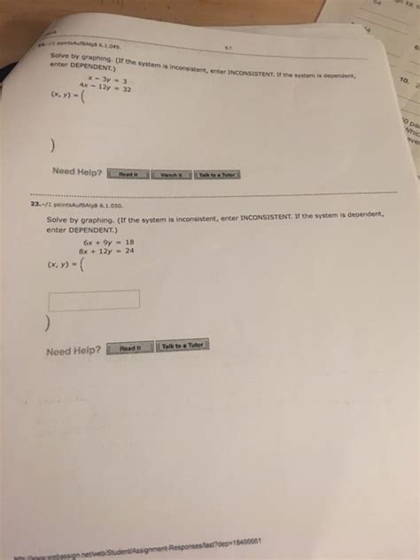Solved Solve By Graphing If The System Is Inconsistent