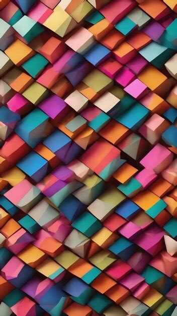 Premium Photo Seamless Abstract Background Of Colored Geometric Shapes Digital Illustration