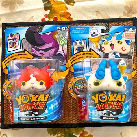 Hasbro Toys Yokai Watch Jibanyan Komasan Collectible Figures Nib Bonus Shogunyan Plush