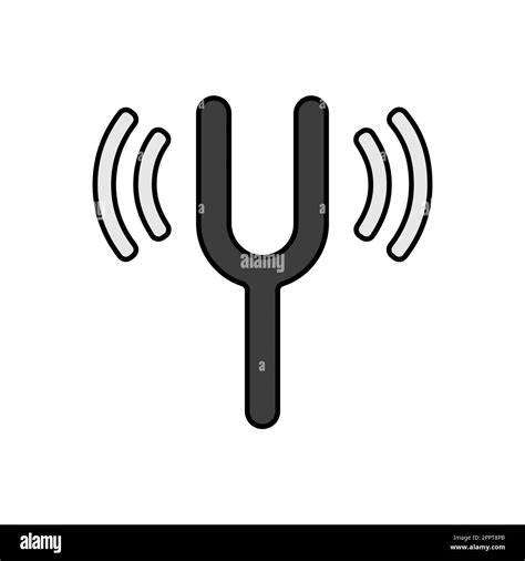 Tuning Fork Vector Flat Greyscale Icon Stock Vector Image Art Alamy