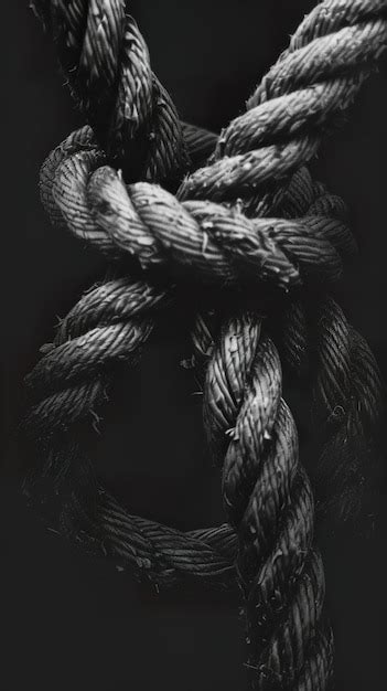 Premium Photo A Black And White Drawing Of A Rope With A Black Background