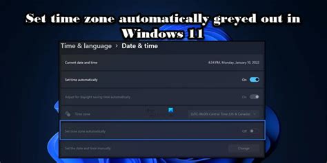Set Time Zone Automatically Greyed Out In Windows 11 Artofit