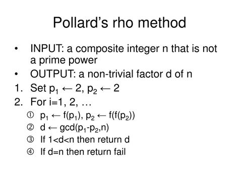 Ppt Pollards Rho Method Powerpoint Presentation Free Download Id