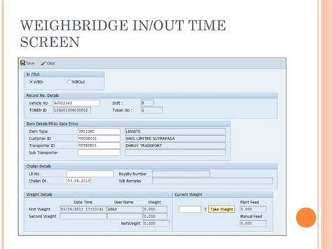 Khadsaliya Weighbridge Interface With Sap Ppt