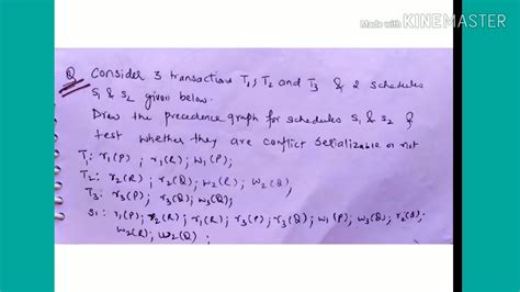 Check Given Schedules Are Conflict Serializable Or Not Lecture148dbms Youtube
