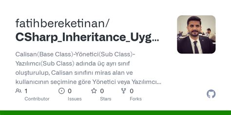 github fatihbereketinan csharp inheritance uygulama ornegi calisan base class yönetici sub