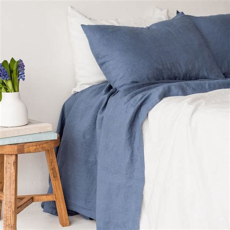 Coastal Blue Linen Sheets Set Foxtrot Home