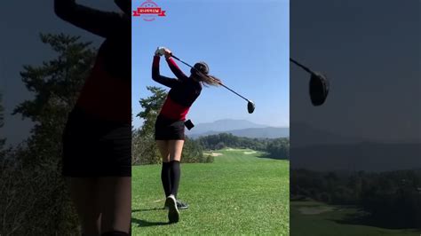 장신의 미녀 골퍼 문정현 프로의 골프스윙 짧은 동영상 Youtube