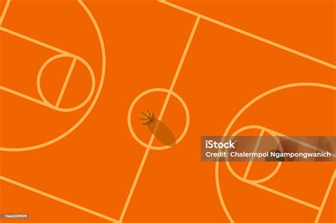 스포츠 지상 주황색 배경에 공과 그림자가 있는 농구 코트의 벡터 그림 사람 추상 배경 그래픽 웹 사이트 카드 포스터 달력 인쇄