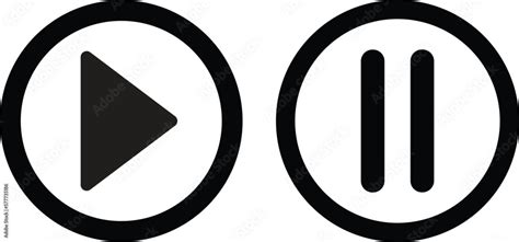 Play And Pause Button Icon Media Player Control Icon Stock Vector Adobe Stock