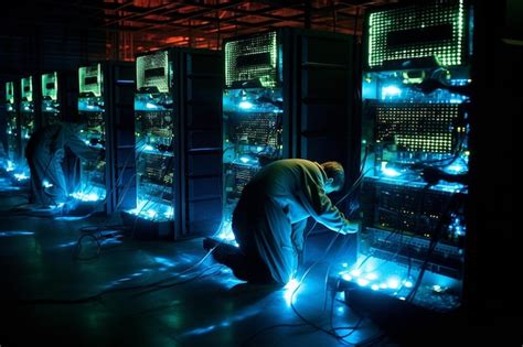 Premium Photo Technicians Coordinating The Deployment Of New Software