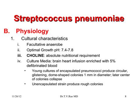 Streptococcus Pneumoniae Ppt