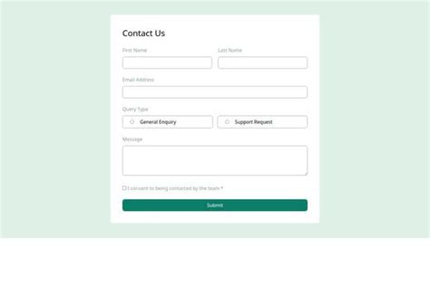 Frontend Mentor Responsive Contact Us From Made In Tailwindcss And