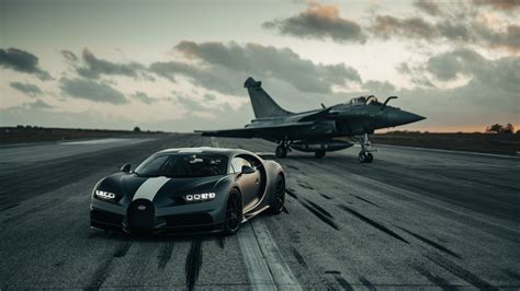 Bugatti Chiron Car Dassault Rafale Military Aircraft Bugatti
