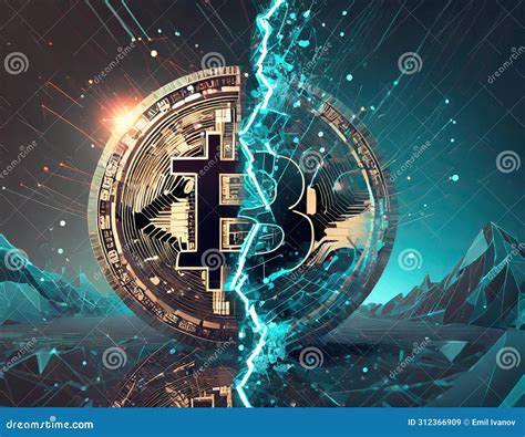 Bitcoin Halving Concept AI Generated Stock Illustration Illustration Of Conceptual Light