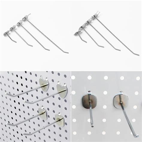 내구성 있는 슈퍼마켓 선반 디스플레이 금속 천공 행거 단일 페그 보드 후크 페그 상점 차고 가정 주방 보관 랙 5 개