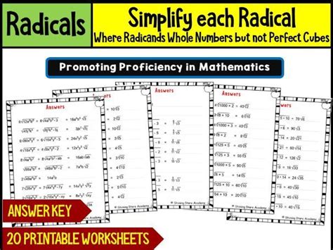 Simplify Each Radical Where Radicands Whole Numbers But Not Perfect Cubes Radical Power Roots