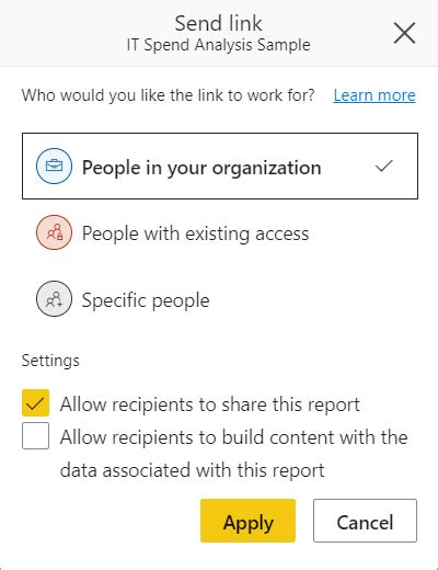 與同事和其他人員共用 Power Bi 報告和儀表板 部分機器翻譯 Power Bi Microsoft Learn