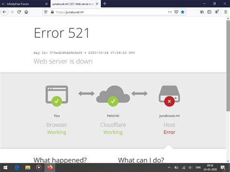 Error 521 Web Server Is Down Hosting Support Infinityfree Forum