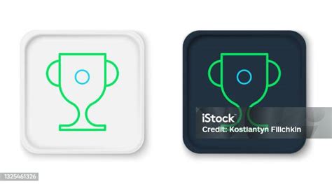 흰색 배경에 격리 된 라인 어워드 컵 아이콘 우승자 트로피 기호 챔피언십 또는 경쟁 트로피 스포츠 성취 기호 다채로운 개요 개념