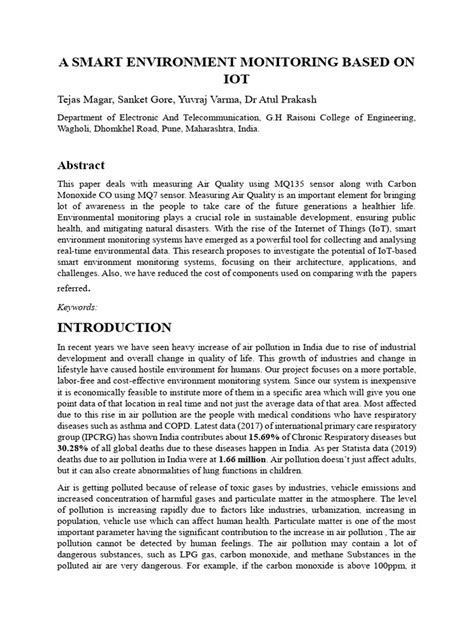 A Smart Environment Monitoring Based On Iot Pdf Internet Of Things
