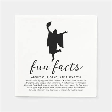 Modern Fun Facts Graduation Party Napkins Zazzle Graduation Party