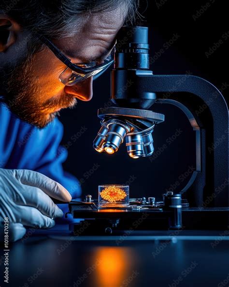 Marine Biologist Examining Plankton Sample Under Microscope Stock Illustration Adobe Stock