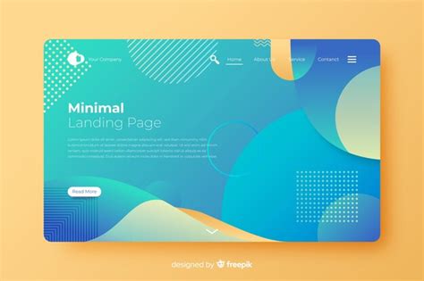 플랫 방문 페이지 템플릿 무료 벡터