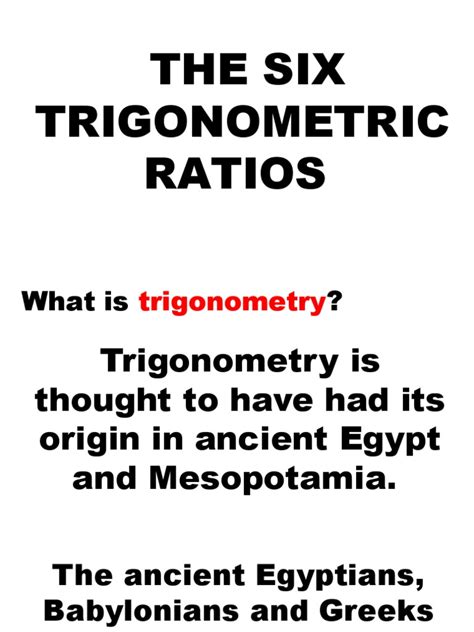 The Six Trigonometric Ratios Pdf Trigonometric Functions Trigonometry