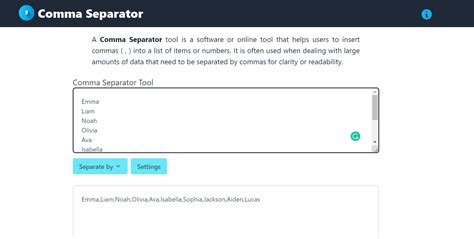 Comma Separator Tool A Comma Separator Tool Is A Software Or Online