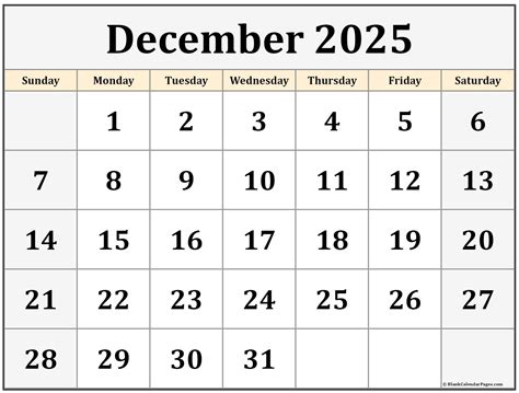 December Calendar Free Printable Calendars