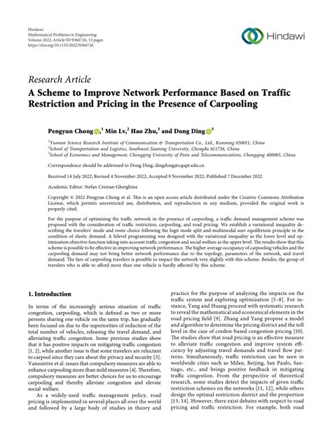 Pdf A Scheme To Improve Network Performance Based On Traffic
