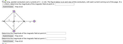 Three Long Parallel Conductors Carry Currents Of