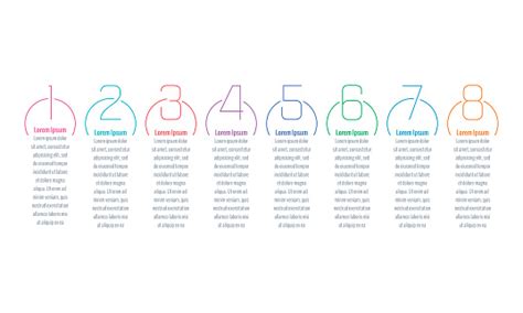 숫자 인포그래픽 템플릿입니다 여덟 가지 옵션 인포 그래픽 템플릿 인터넷 교육 편물 연간 보고서 잡지 인포 그래픽 템플릿 개념에 대한 스톡 벡터 아트 및 기타 이미지 Istock