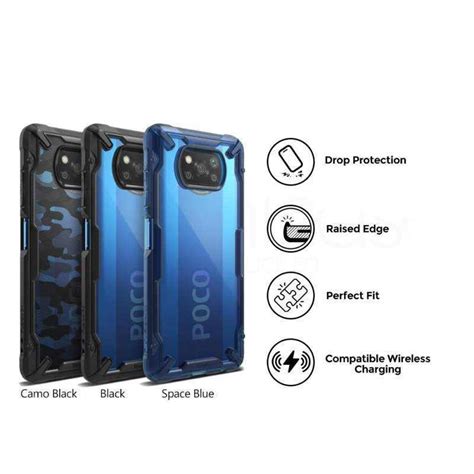 Promo Case Xiaomi Poco X3 PRO NFC Ringke FUSION X Anti Crack Shock Casing Camo Black Diskon