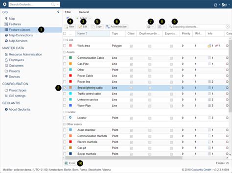 feature class setup geolantis 360 knowledgebase