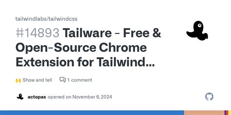 Tailware Free And Open Source Chrome Extension For Tailwind Css Development · Tailwindlabs