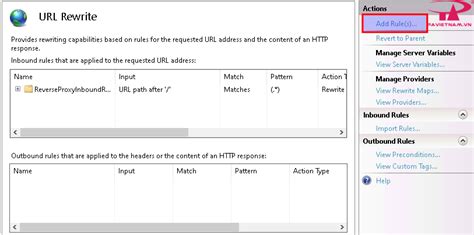 Reverse Proxy Với Url Rewrite Trên Iis