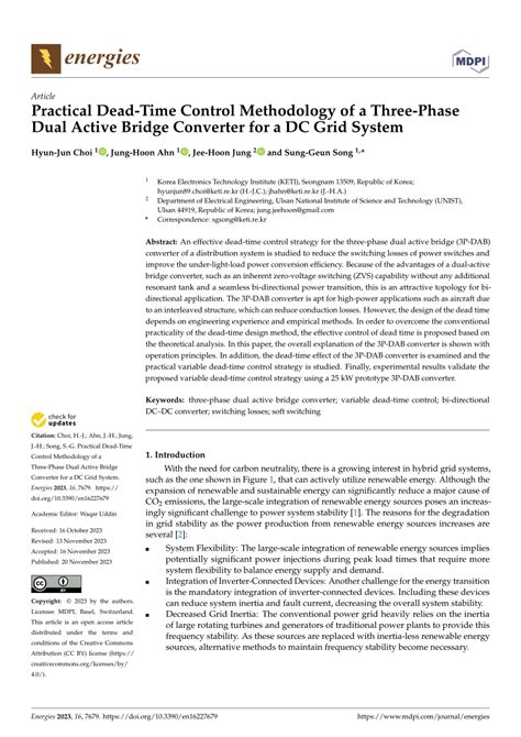 Pdf Practical Dead Time Control Methodology Of A Three Phase Dual Active Bridge Converter For