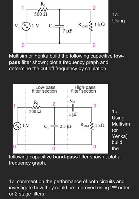 Solved Multisim Or Yenka Build The Following Capacitive