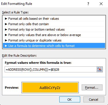 Microsoft Excel Color Dynamic Cell Address Based On Another Cell Super User