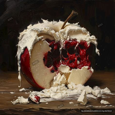 Ai创作图苹果 绘画 静物 艺术 油画 红苹果 白雪 覆盖 创意 美食 摄影 水果 灵感 作品 欣赏 精美 图片 视觉 美学 大师 画作 艺术品 收藏 美好 创作 构图 色彩 光影 质感 细节