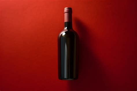 Premium Photo A Bottle Of Red Wine With A Red Background