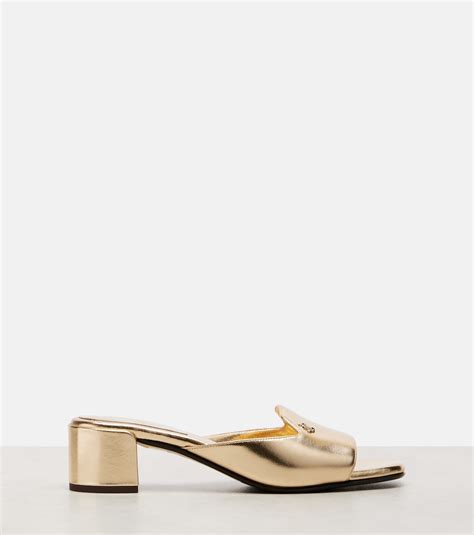 Dina 45 Metallic Leather Mules In Gold Jimmy Choo Mytheresa