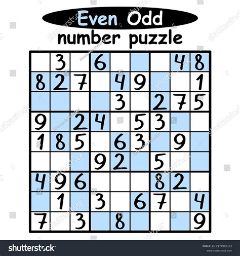 Sudoku Puzzle Evenodd Numbers Vector Illustration Stock Vector Royalty